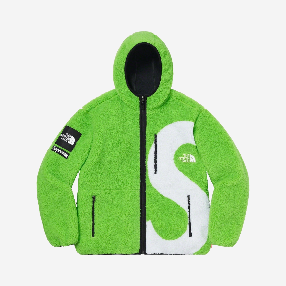 슈프림 x 노스페이스 S 로고 후드 플리스 자켓 라임 - 20FW | Supreme | KREAM