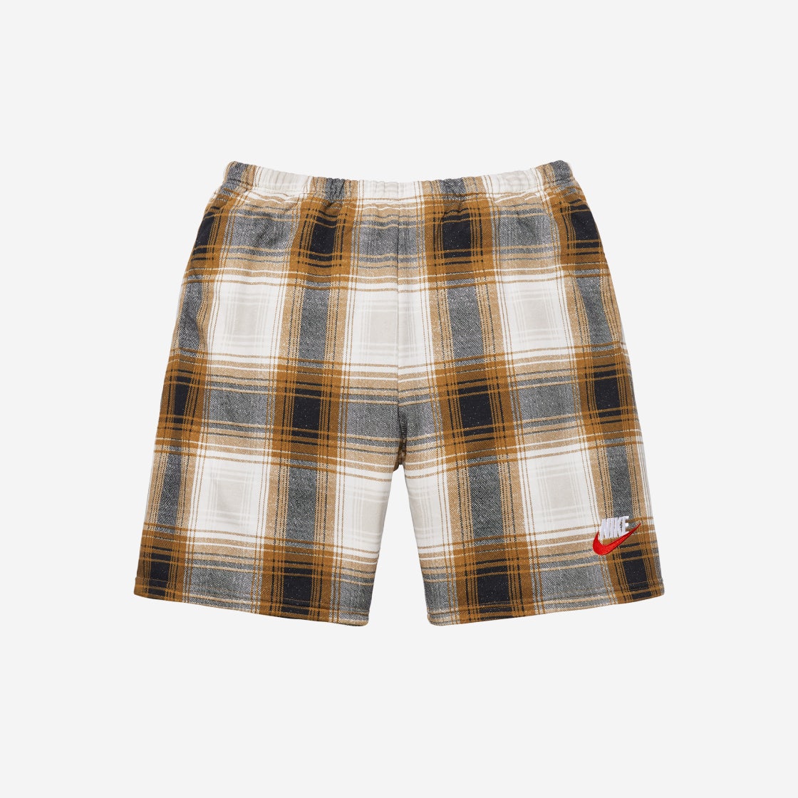 슈프림 x 나이키 플래드 스웨트쇼츠 머스타드 - 18FW | Supreme | KREAM