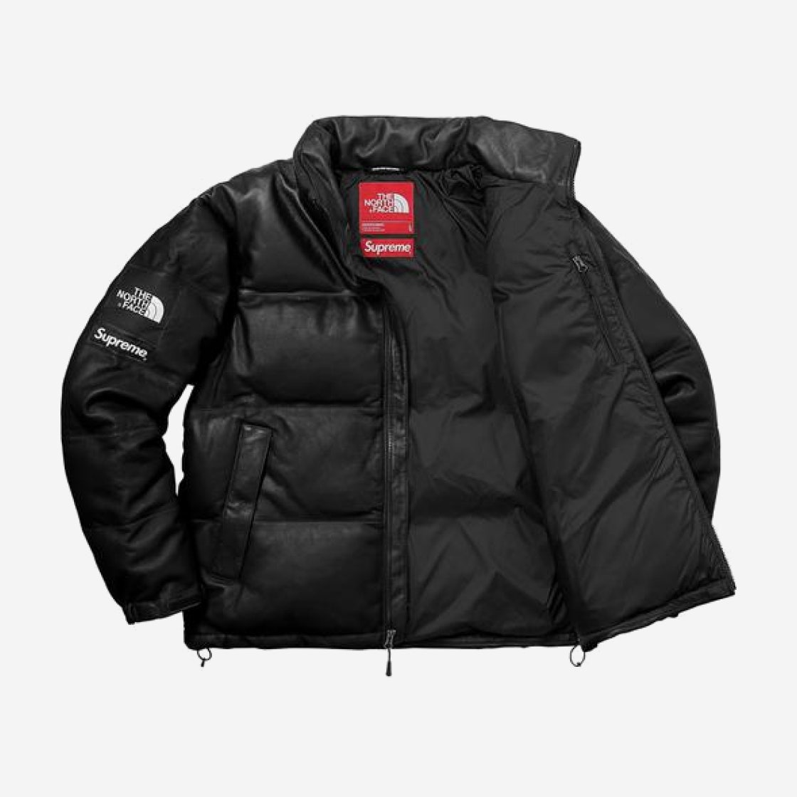 슈프림 x 노스페이스 레더 눕시 자켓 블랙 - 17FW | Supreme | KREAM