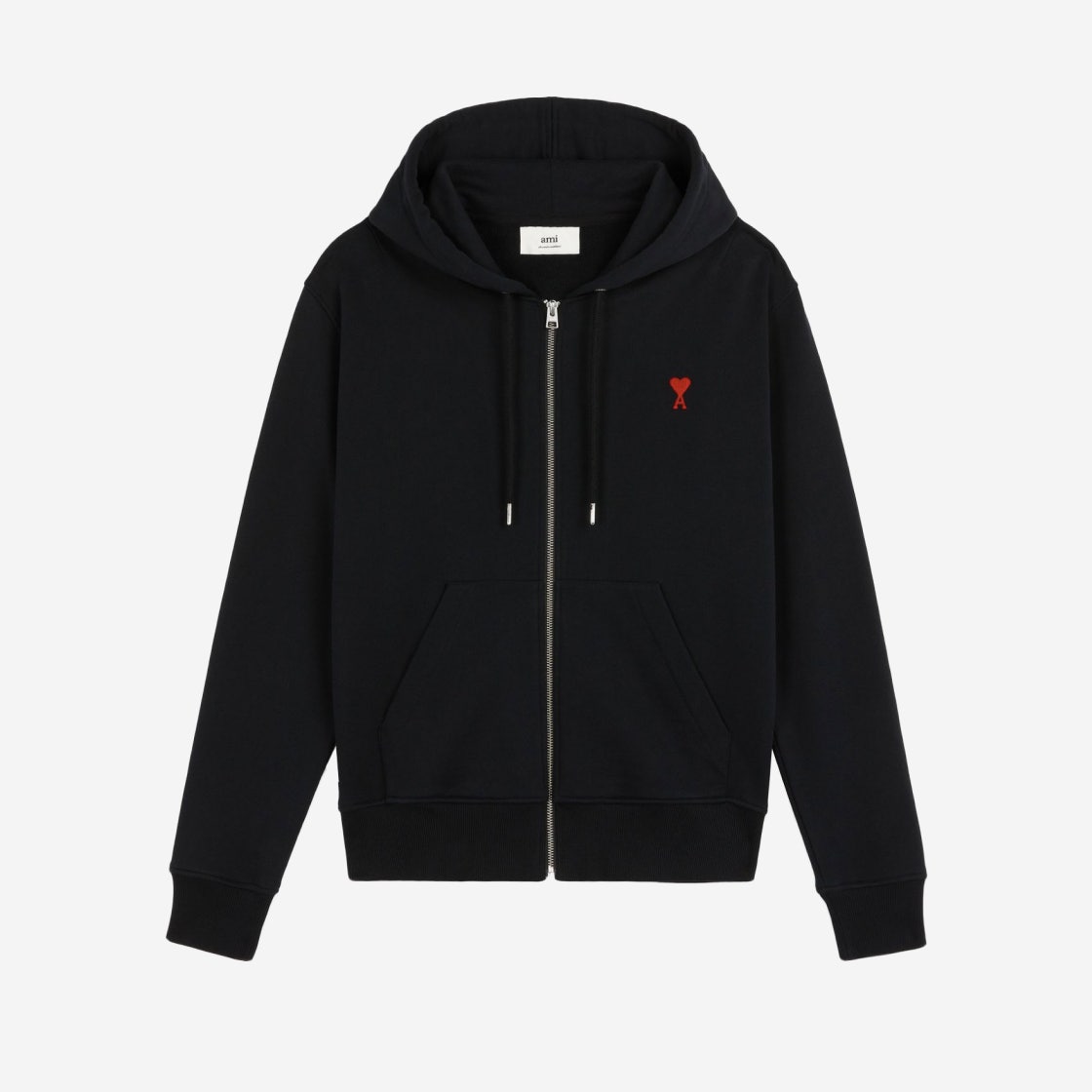 아미 스몰 하트 로고 후드 집업 블랙 - 21FW | AMI | KREAM