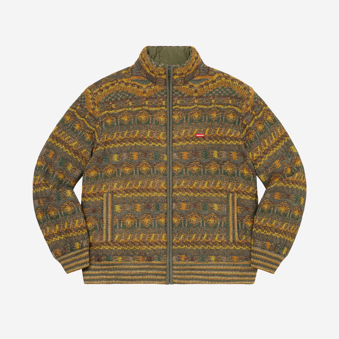 슈프림 x 미쏘니 리버시블 니트 자켓 올리브 - 21FW | Supreme | KREAM