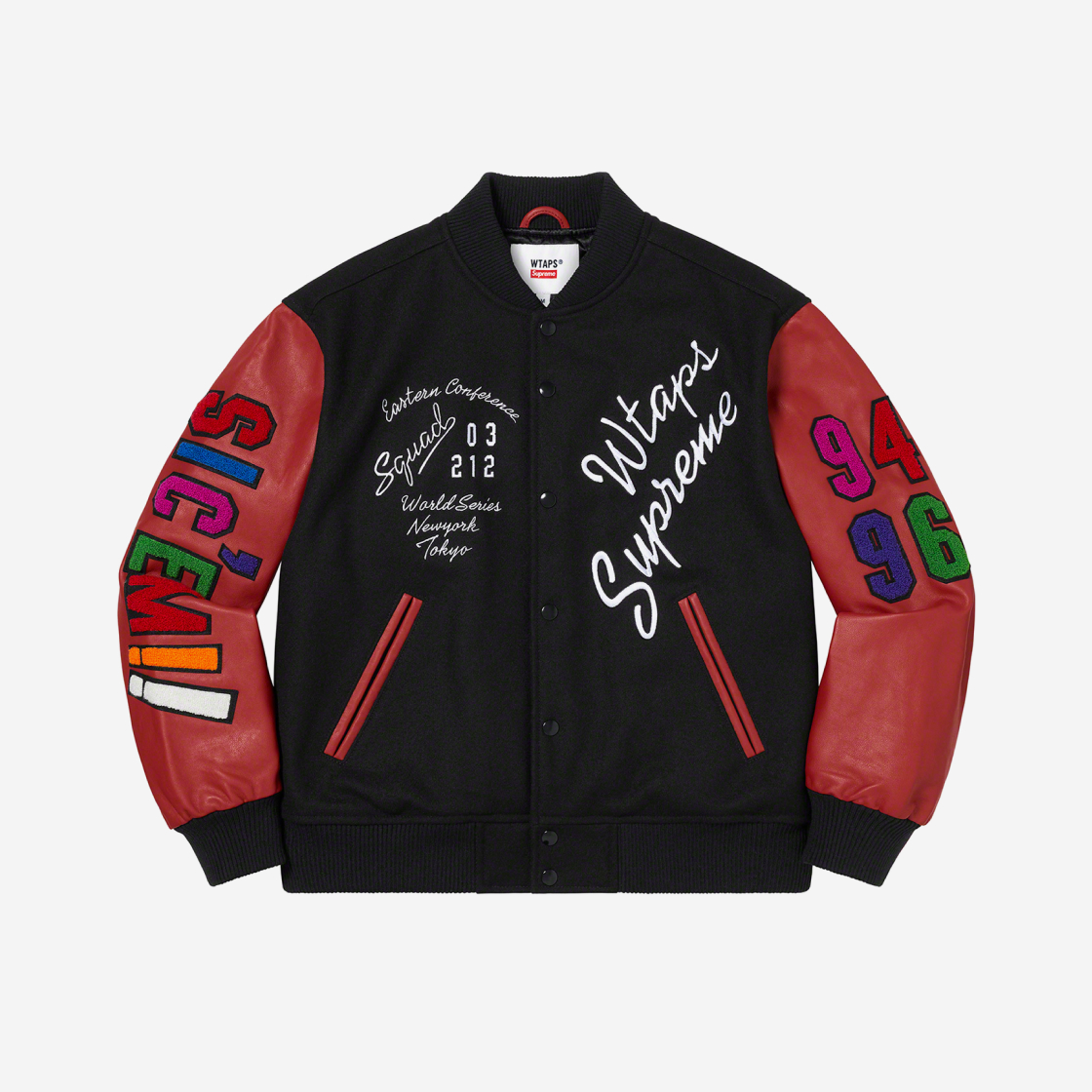 슈프림 x 더블탭스 바시티 자켓 블랙 - 21FW | Supreme | KREAM