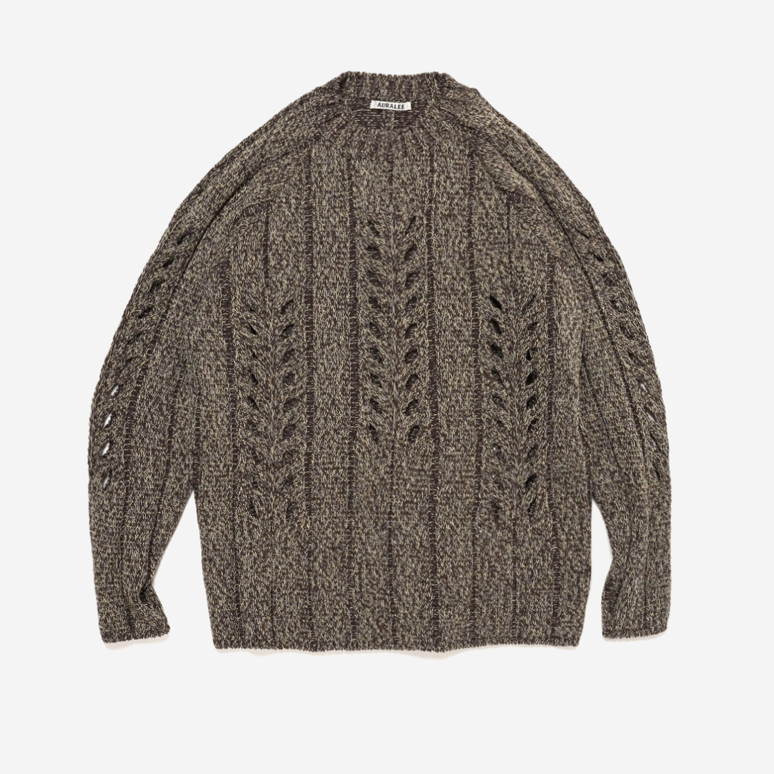 오라리 믹스 부클레 메쉬 니트 풀오버 브라운 옐로우 - 22SS | Auralee | KREAM