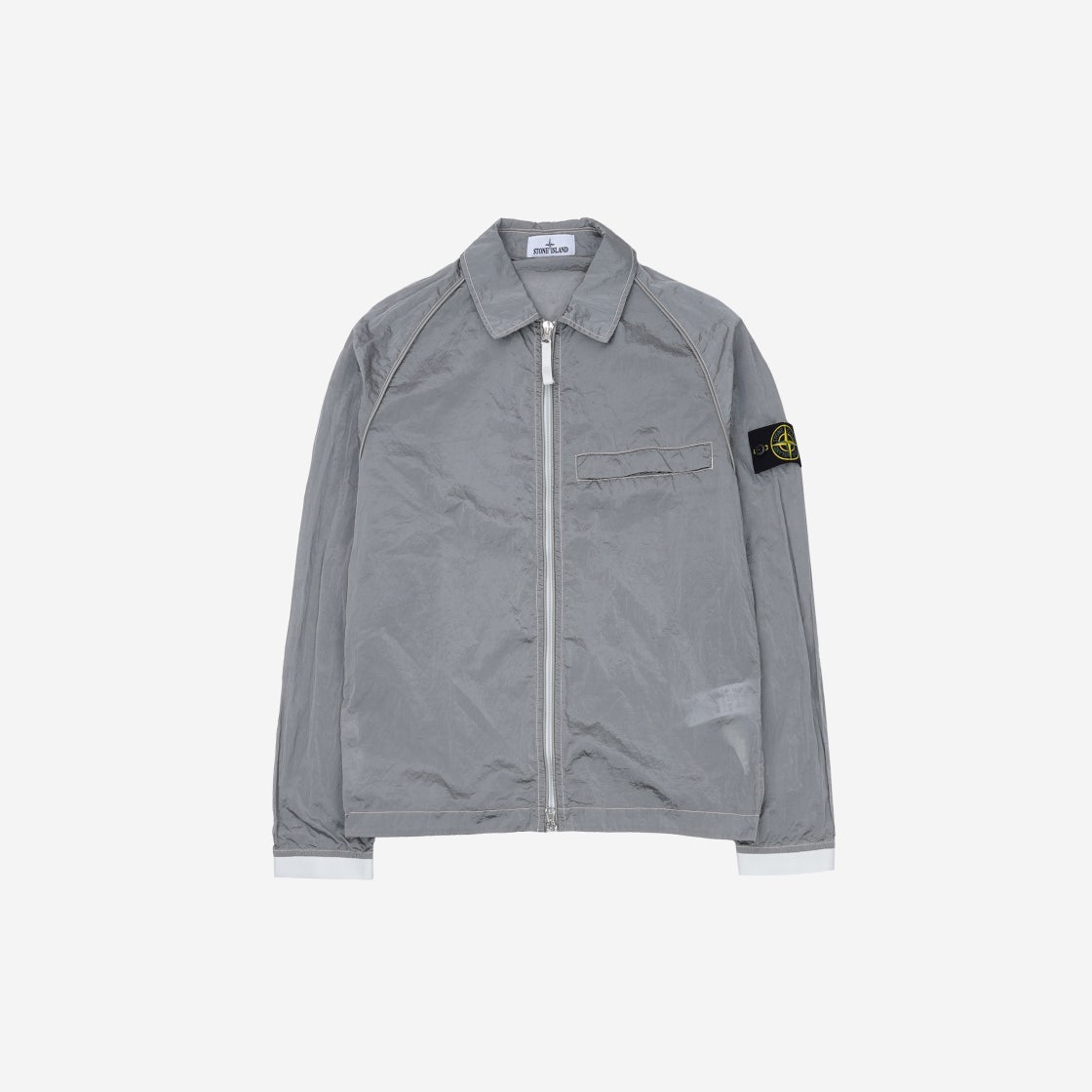 스톤 아일랜드 12321 나일론 메탈 가먼트 다이드 패커블 오버셔츠 아이스 - 22SS | KREAM