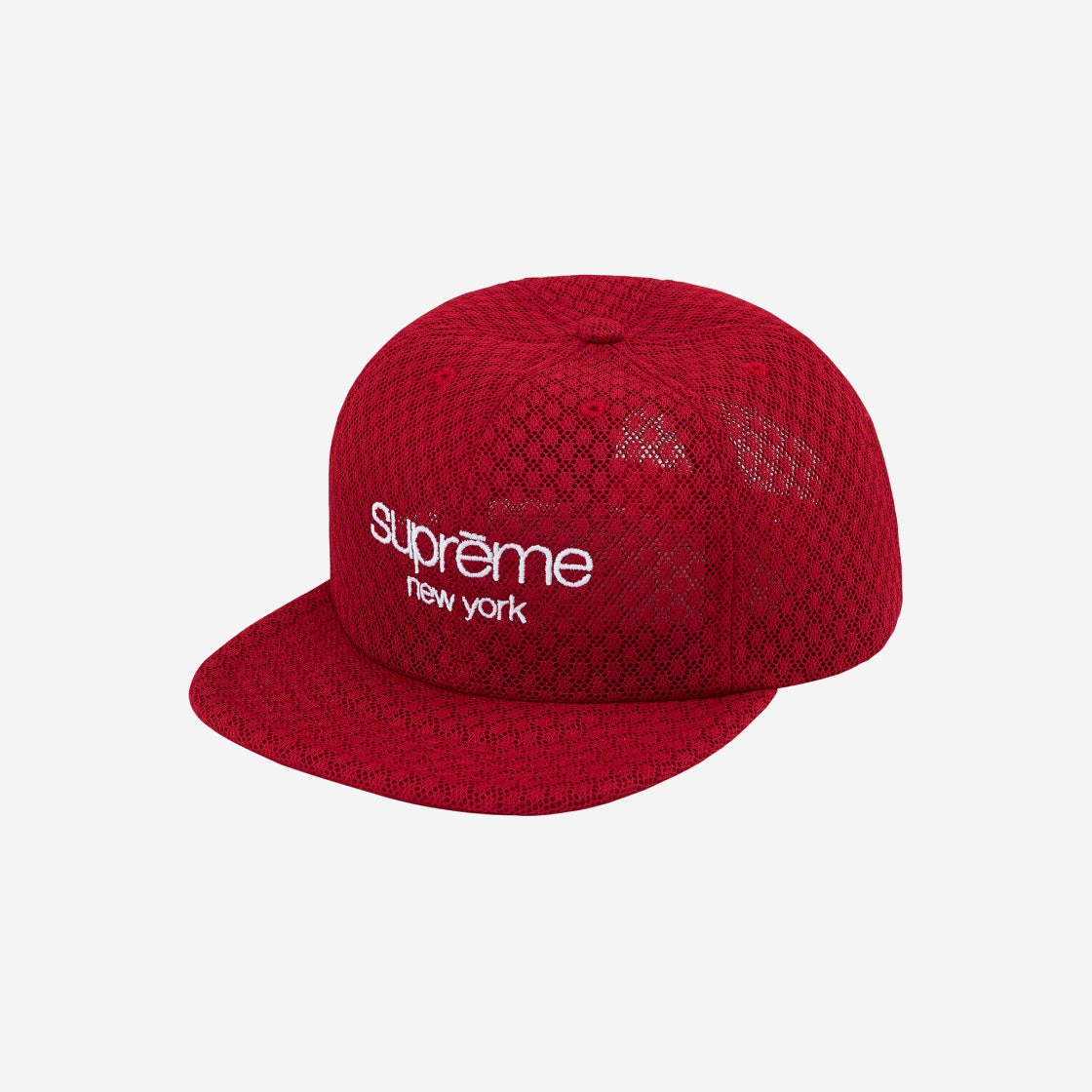 슈프림 클래식 로고 에어 메쉬 6-패널 캡 레드 - 22SS | Supreme | KREAM