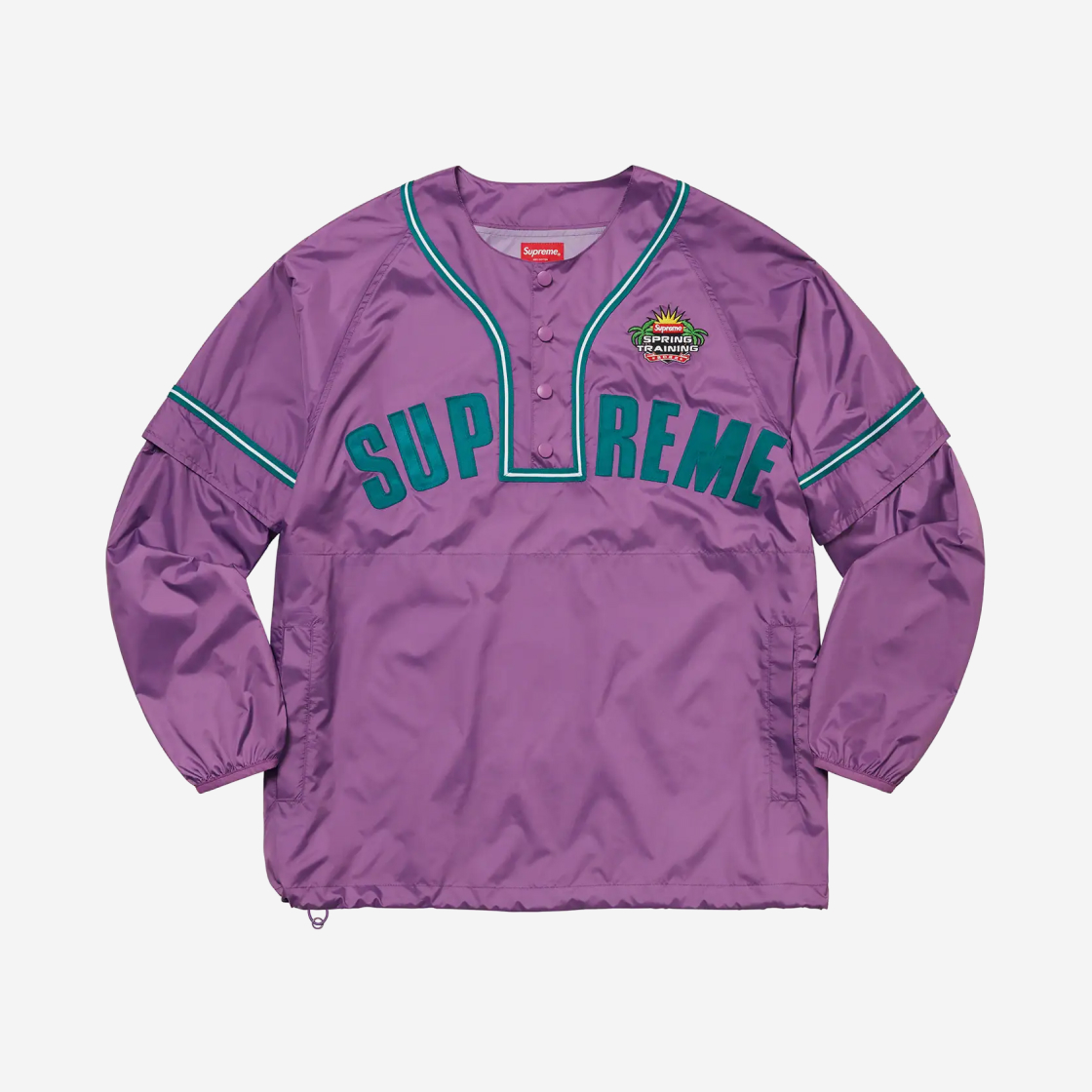 슈프림 스냅오프 슬리브 롱슬리브 베이스볼 탑 퍼플 - 22SS | Supreme | KREAM