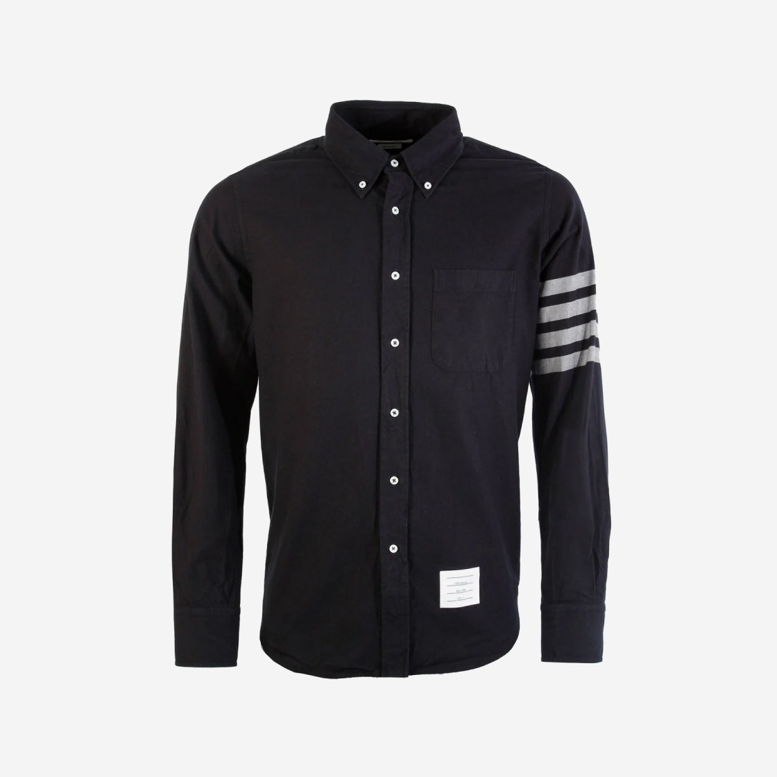 톰브라운 솔리드 플란넬 사선 스트레이트 핏 셔츠 네이비 | Thom Browne | KREAM