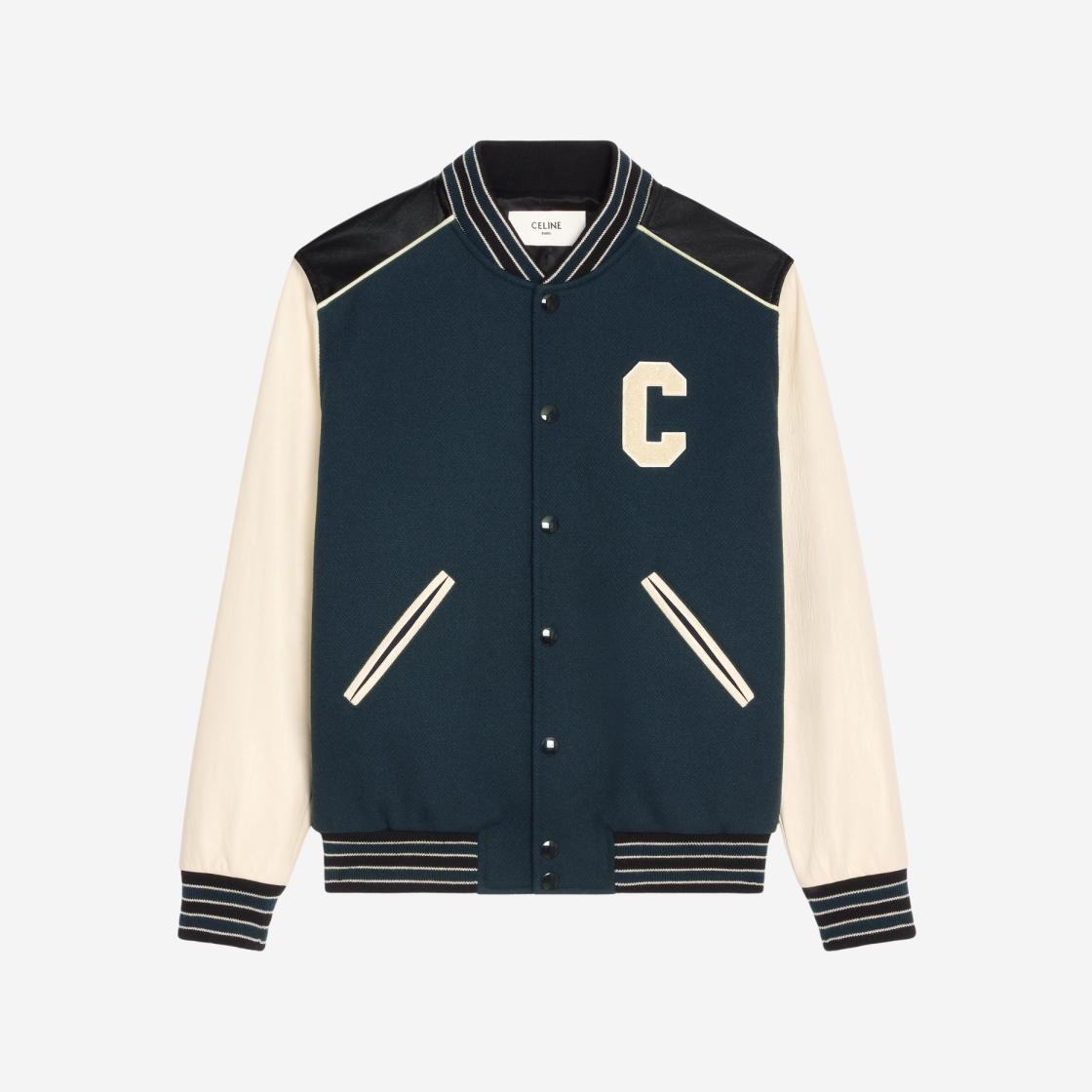 셀린느 텍스쳐드 울 오버사이즈 테디 자켓 블루 네이비 | Celine | KREAM