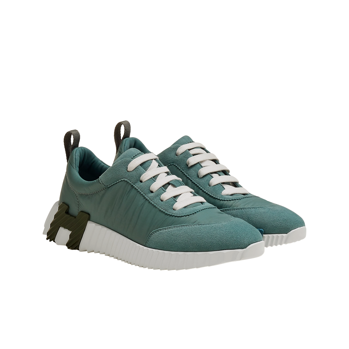 (W) 에르메스 바운싱 스니커즈 파라슈트 패브릭 스웨이드 고트스킨 & 블루 블루 파인드 | Hermes | KREAM