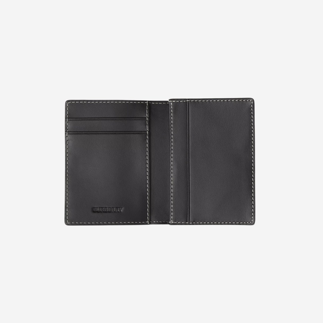 버버리 체크 레더 폴딩 카드 케이스 다크 버치 브라운 | Burberry | KREAM