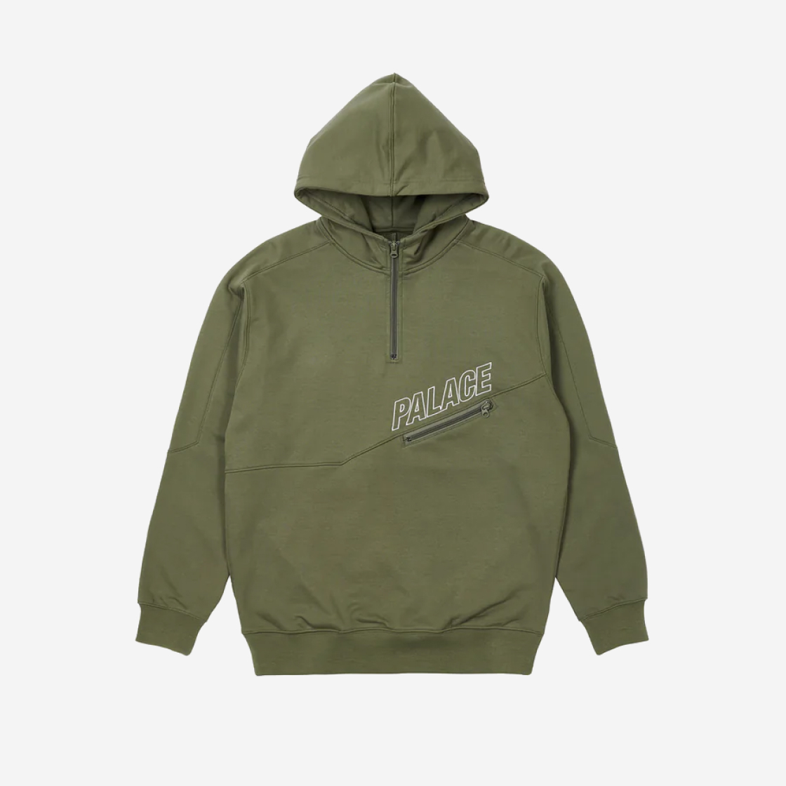 팔라스 슬랜트 1/4 후드 집업 그린 - 22FW | Palace | KREAM