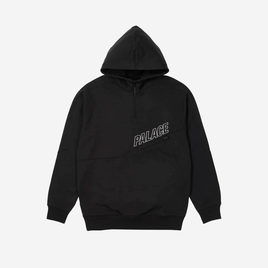 팔라스 슬랜트 1/4 후드 집업 블랙 - 22FW | Palace | KREAM