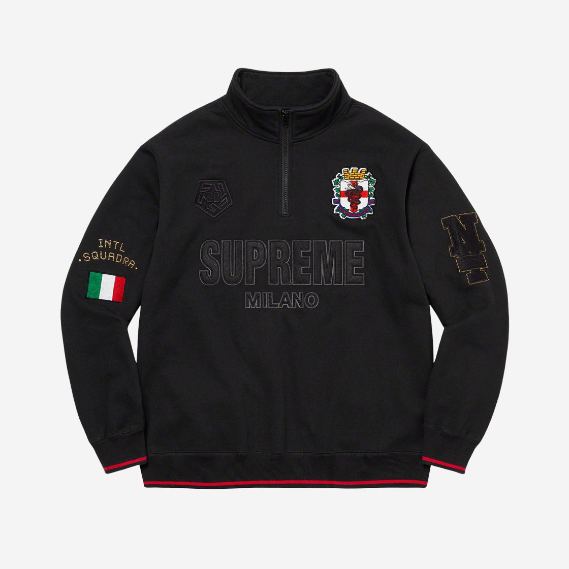 슈프림 밀라노 하프 집업 풀오버 블랙 - 22FW | Supreme | KREAM