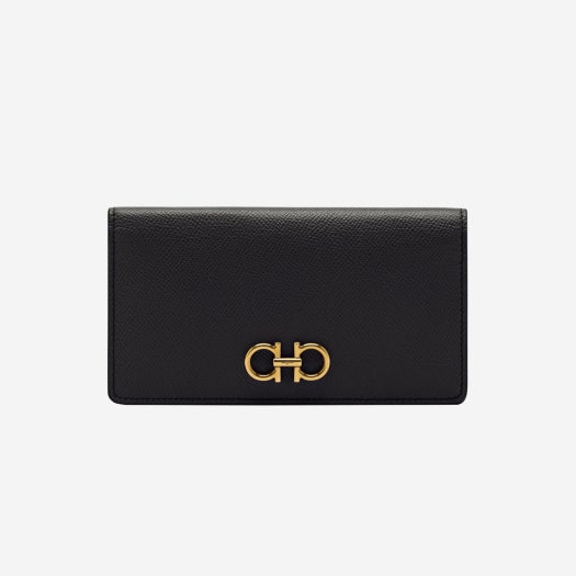 페라가모 간치니 컴팩트 지갑 블랙 Ferragamo Kream