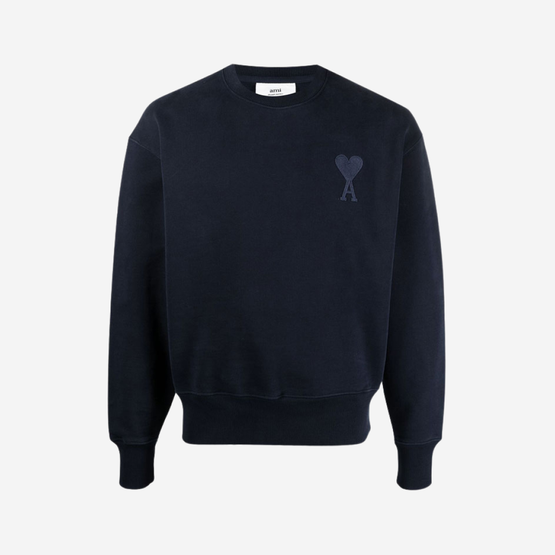 아미 톤온톤 하트 로고 스웨트셔츠 네이비 - 21SS | AMI | KREAM