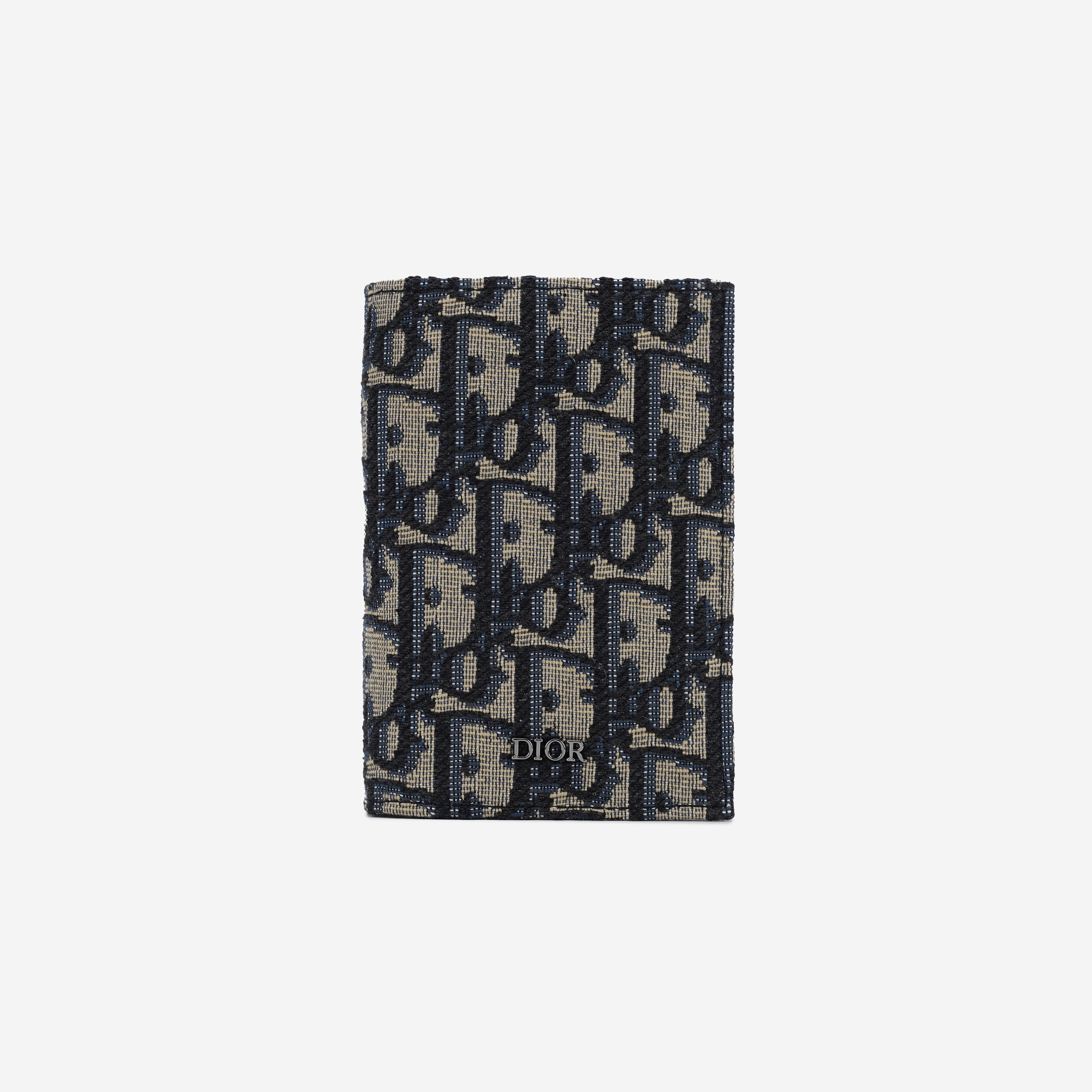 디올 2단 카드 홀더 베이지 & 블랙 디올 오블리크 자카드 | KREAM