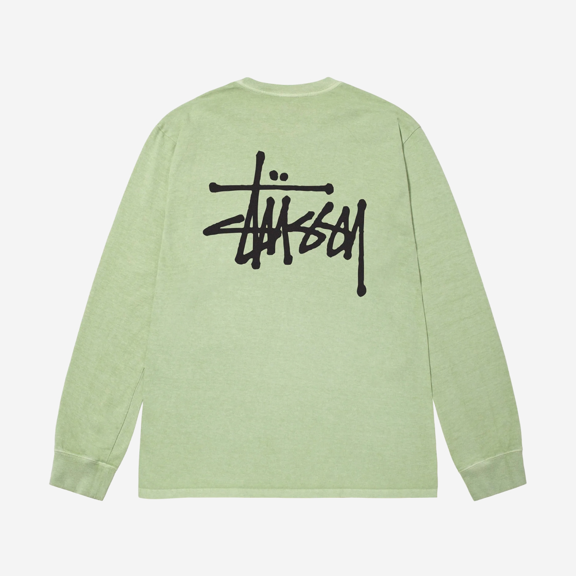스투시 베이직 스투시 피그먼트 다이드 롱슬리브 티셔츠 세이지 2022 Stussy Kream