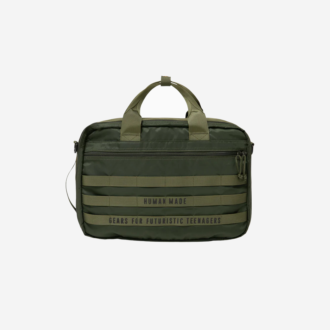 휴먼 메이드 쓰리웨이 밀리터리백 올리브 드랩 | Human Made | KREAM