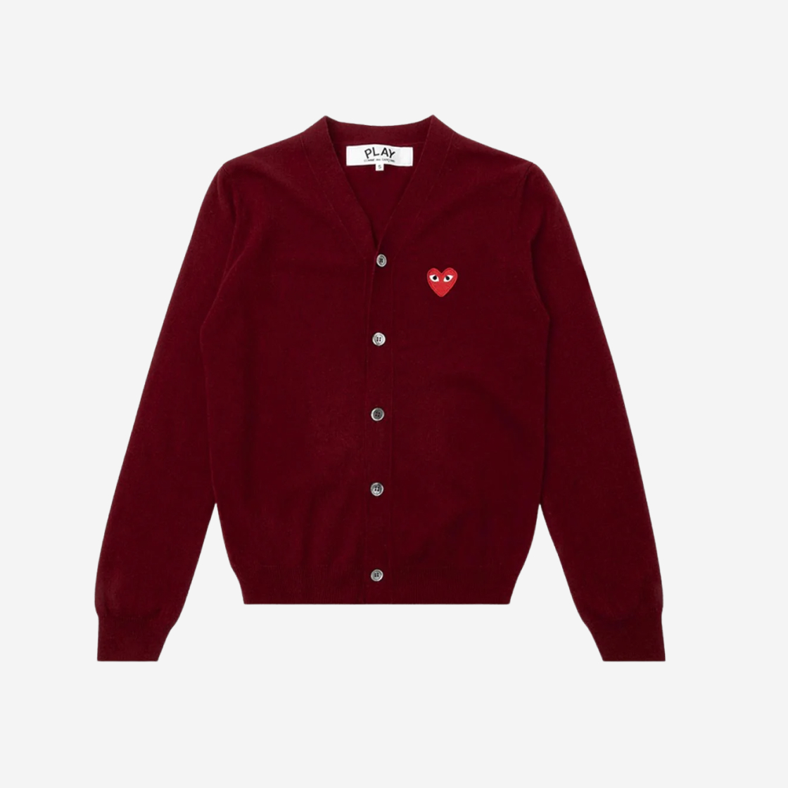 플레이 꼼데가르송 레드 하트 니트 가디건 버건디 Play Comme Des Garcons Kream
