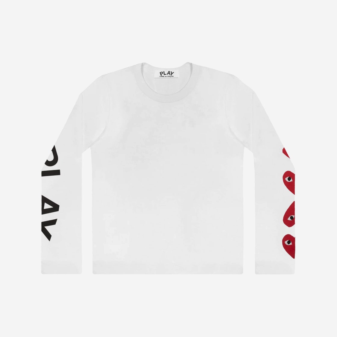 플레이 꼼데가르송 4 하트 롱슬리브 티셔츠 화이트 Play Comme Des Garcons Kream