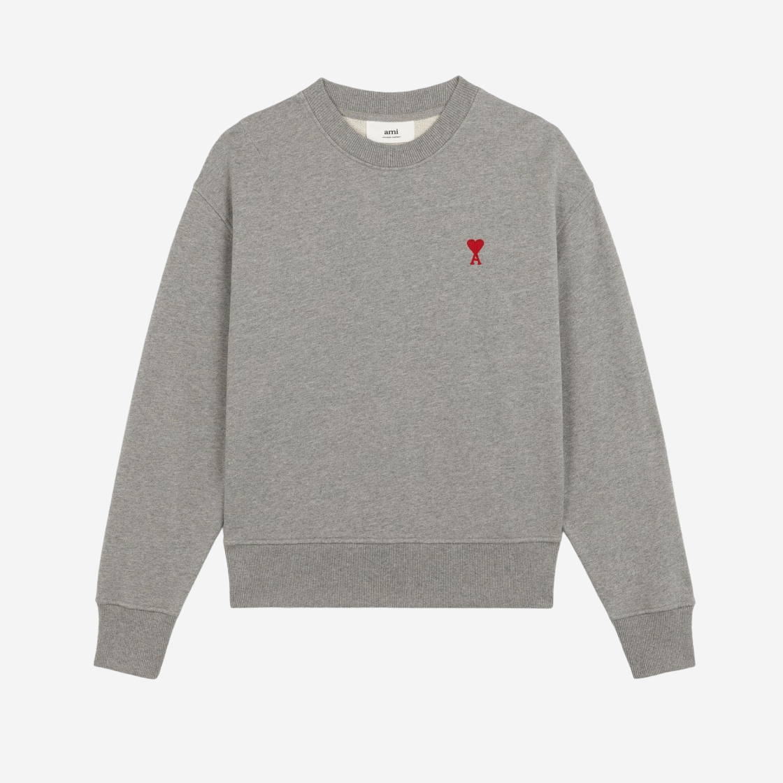 (W) 아미 스몰 하트 로고 스웨트셔츠 헤더 그레이 - 21FW | AMI | KREAM