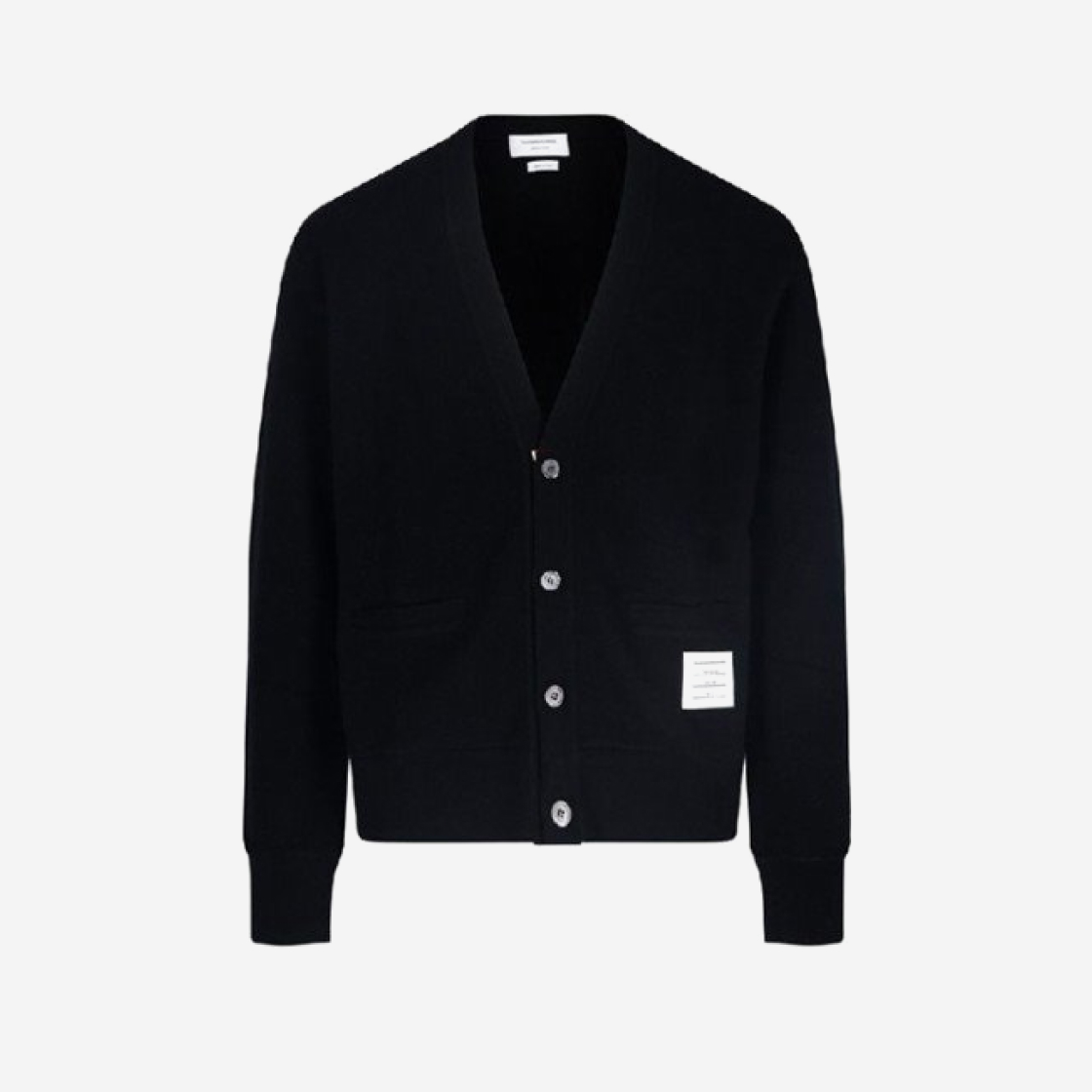 톰브라운 캐시미어 피케 브이넥 가디건 블랙 Thom Browne Kream
