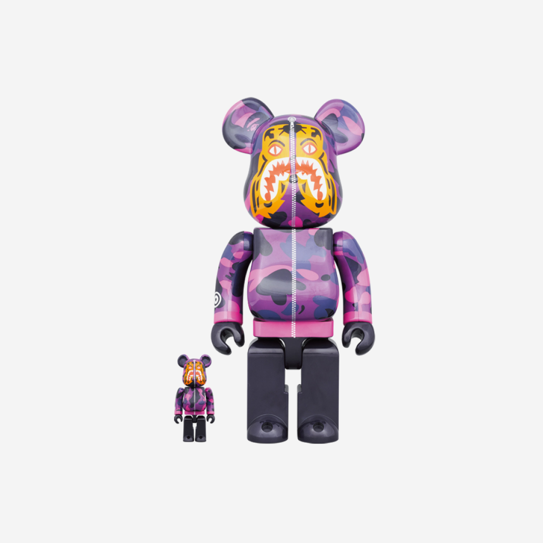 베어브릭 x 베이프 카모 타이거 퍼플 100% & 400% 세트 | Bearbrick | KREAM
