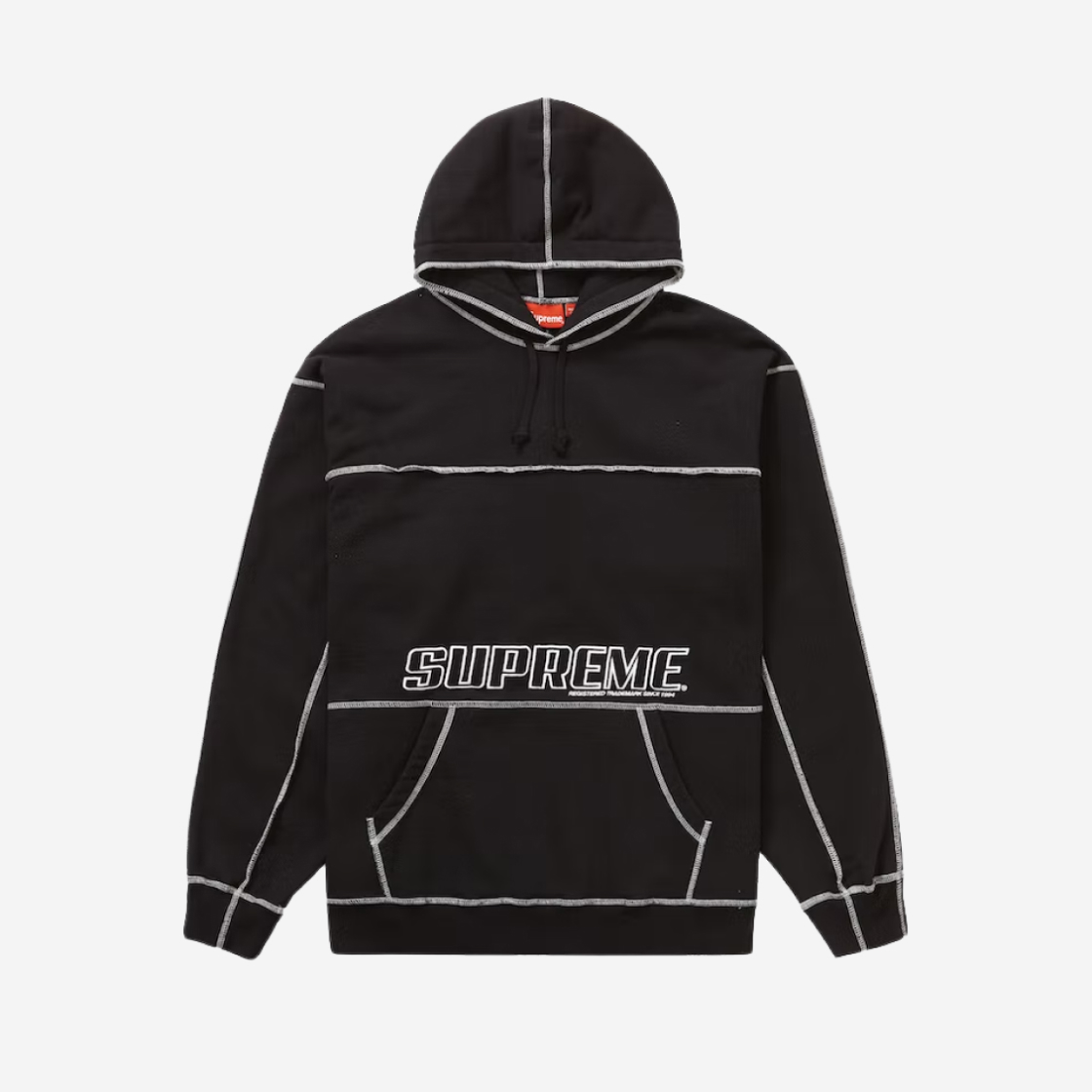 슈프림 커버스티치 후드 스웨트셔츠 블랙 - 22SS | Supreme | KREAM