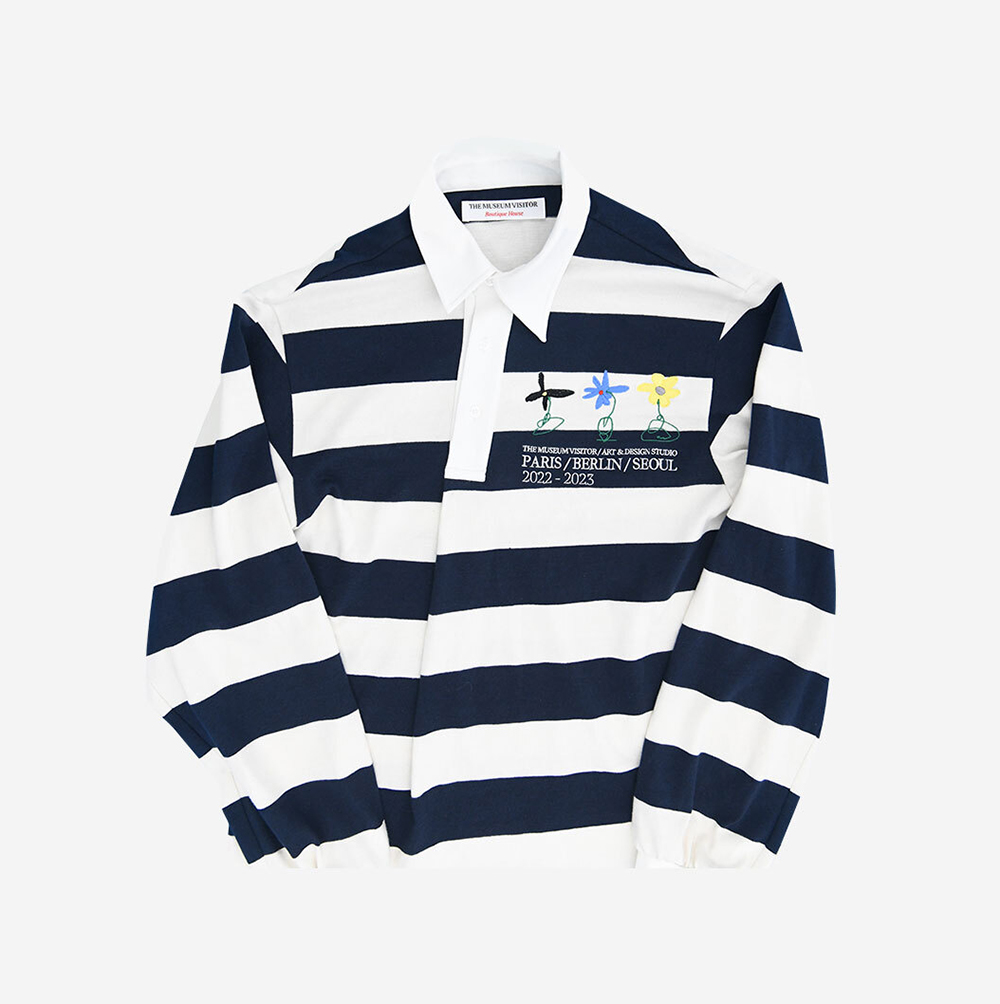 더뮤지엄비지터 파리 베를린 서울 피케 롱슬리브 네이비 - 22FW | The Museum Visitor | KREAM