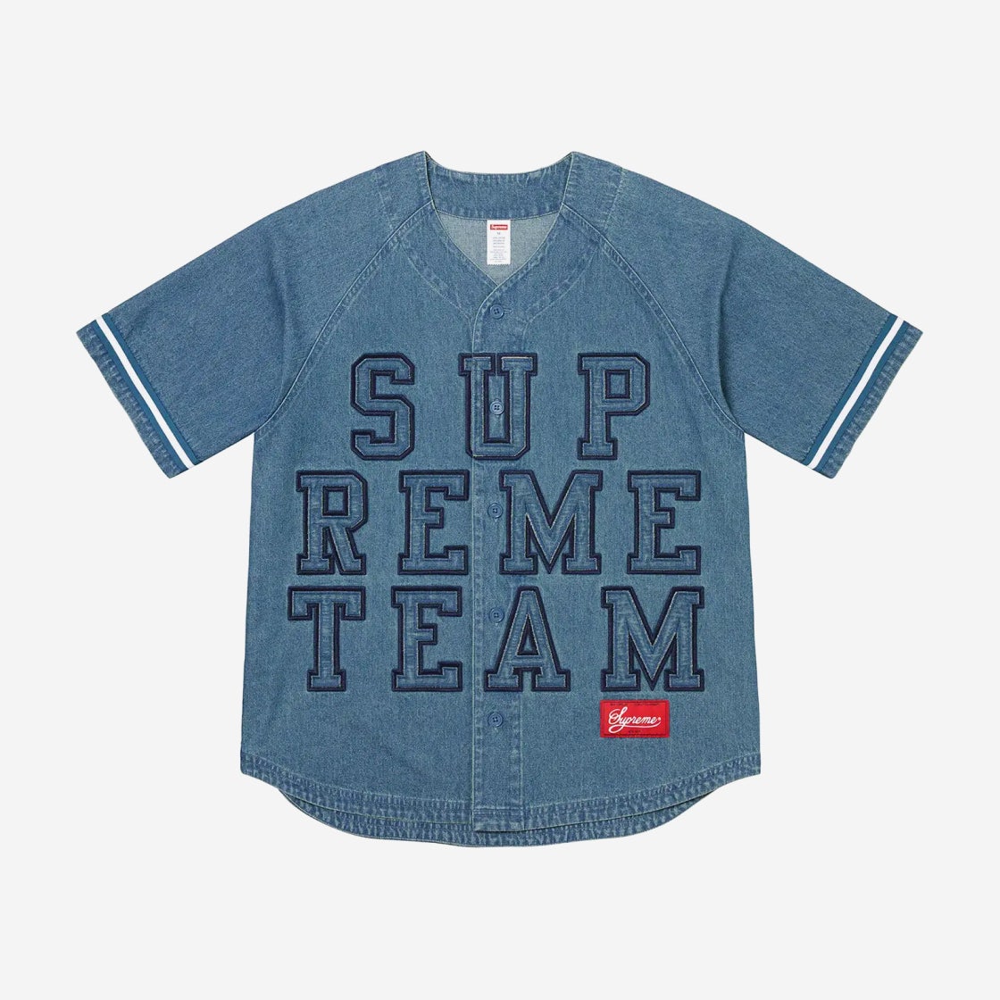 슈프림 데님 베이스볼 저지 블루 - 22FW | Supreme | KREAM