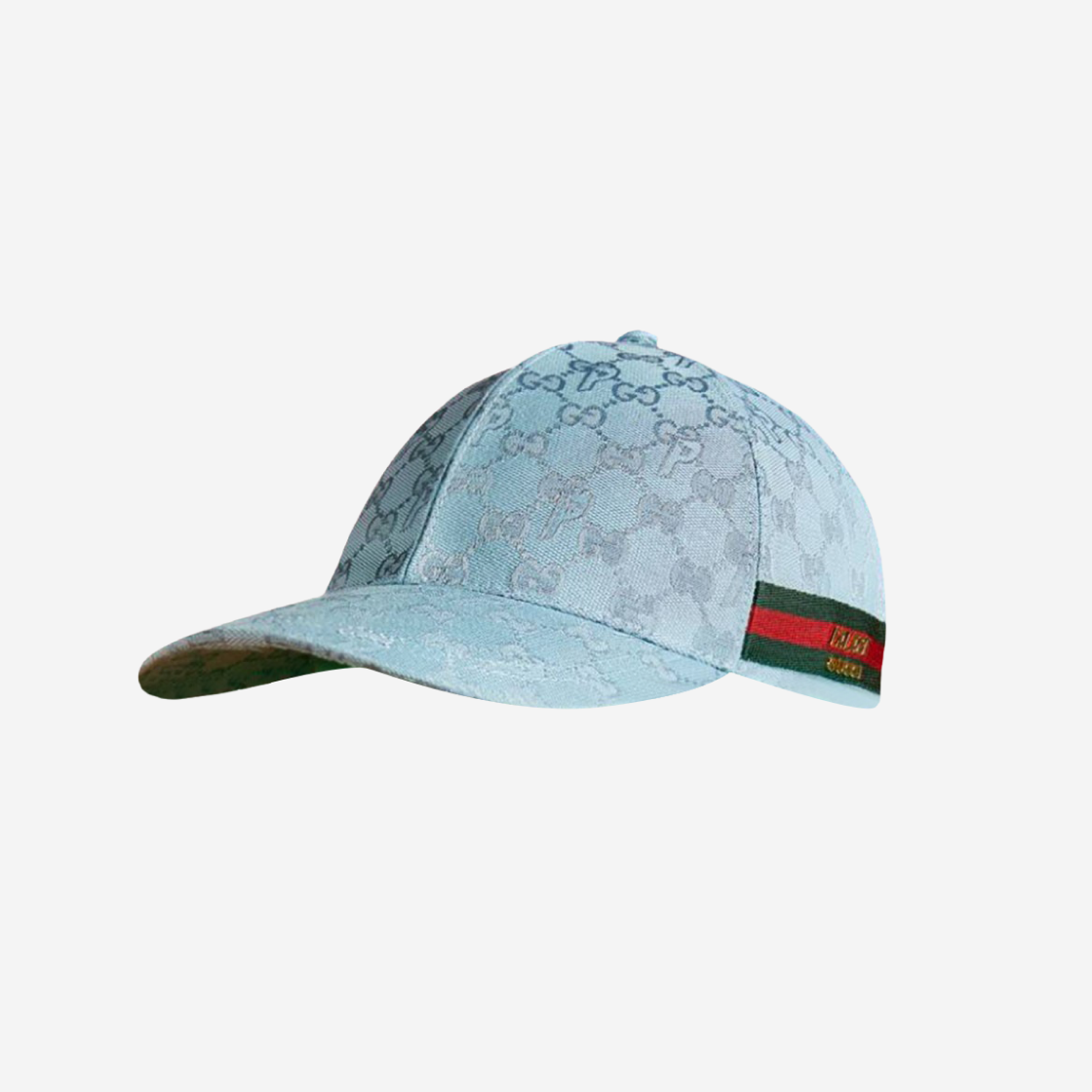 팔라스 x 구찌 GG-P 캔버스 베이스볼 햇 페일 블루 - 22FW | Palace | KREAM