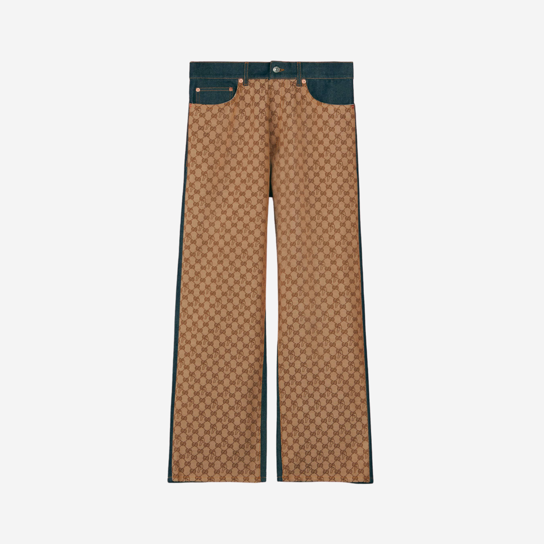 팔라스 x 구찌 GG-P 패턴 배기 진 다크 블루 데님 - 22FW | Palace | KREAM