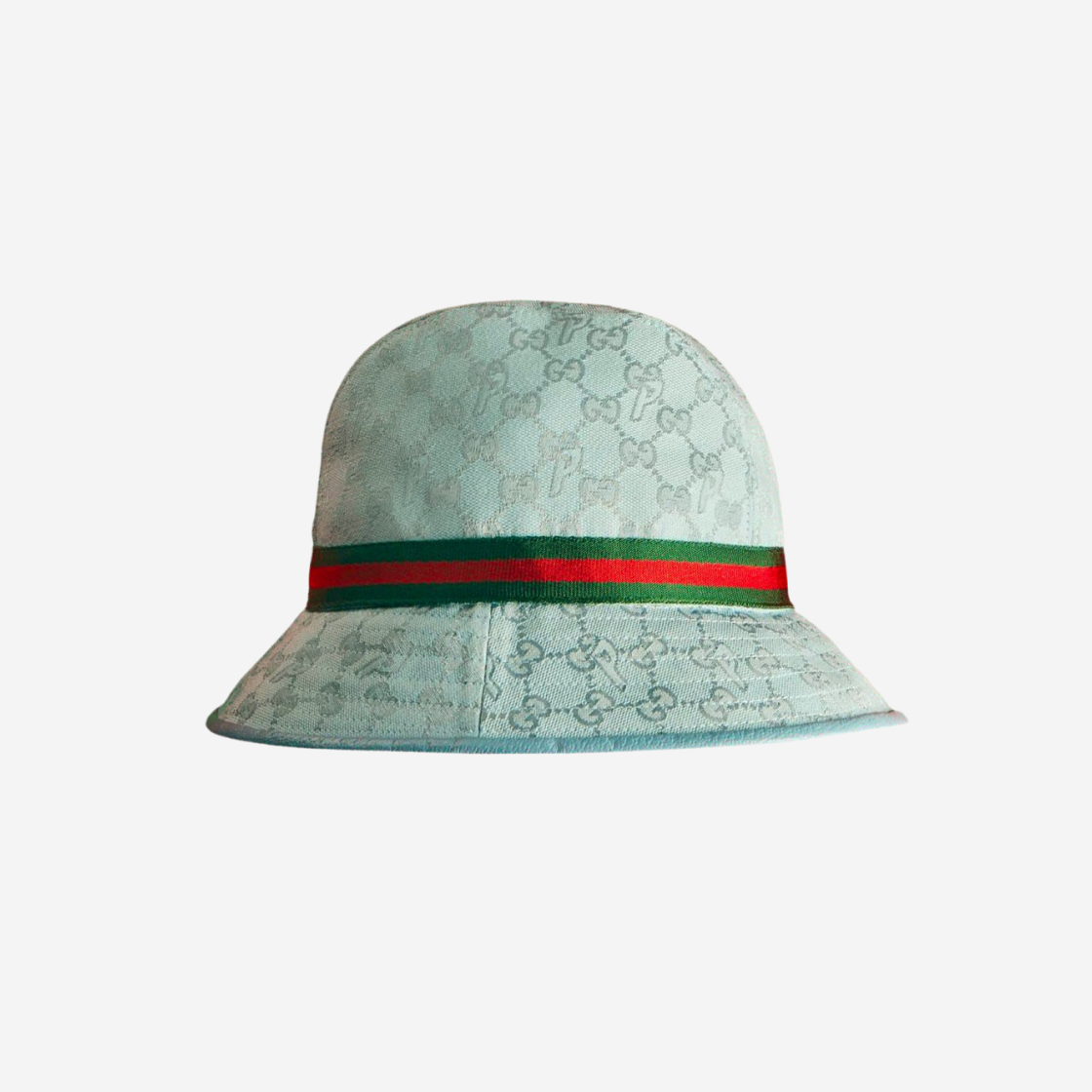 팔라스 x 구찌 웹 로고 디테일 GG-P 캔버스 페도라 페일 블루 - 22FW | Palace | KREAM