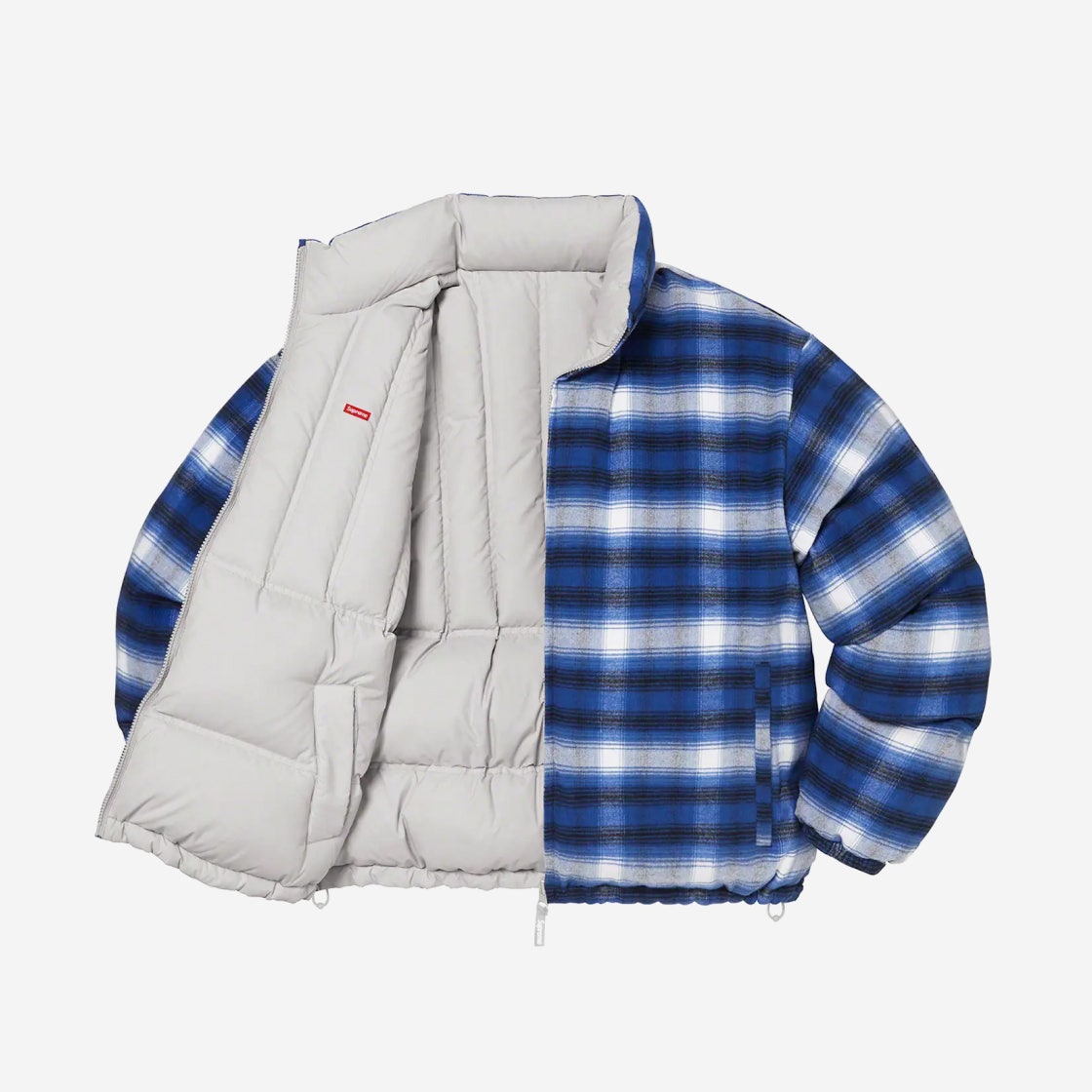 슈프림 플란넬 리버시블 퍼퍼 자켓 그레이 - 22FW | Supreme | KREAM