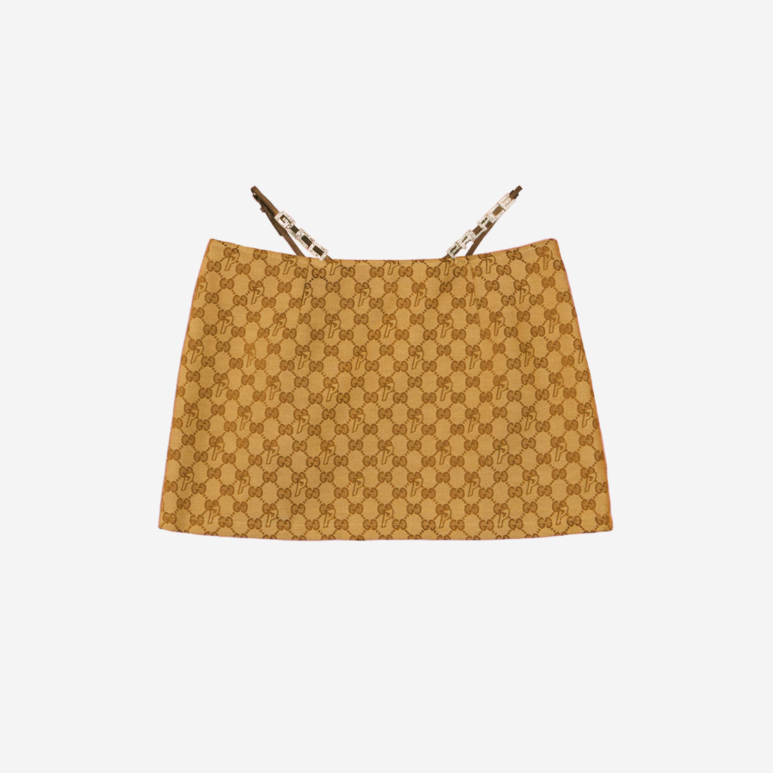 (W) 팔라스 x 구찌 레이스 크리스탈 GG-P 캔버스 미니 스커트 베이지 - 22FW | Palace | KREAM