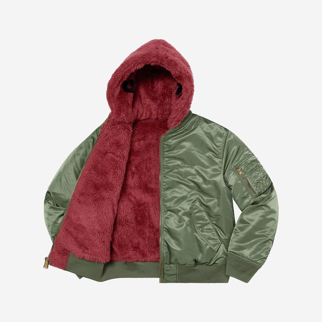 슈프림 포우 퍼 리버시블 MA-1 올리브 - 22FW | Supreme | KREAM