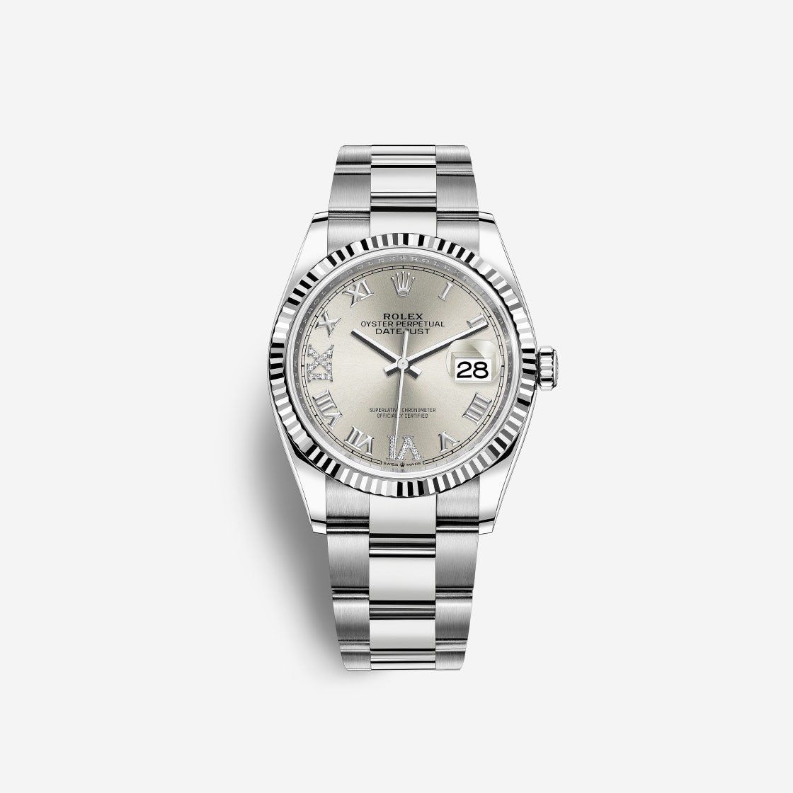 롤렉스 데이트저스트 36mm 126234 실버 로만 다이아 셋팅 오이스터 | Rolex | KREAM