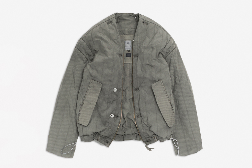 폴리테루 퀼티드 가디건 다이드 올리브 그레이 | Polyteru | KREAM