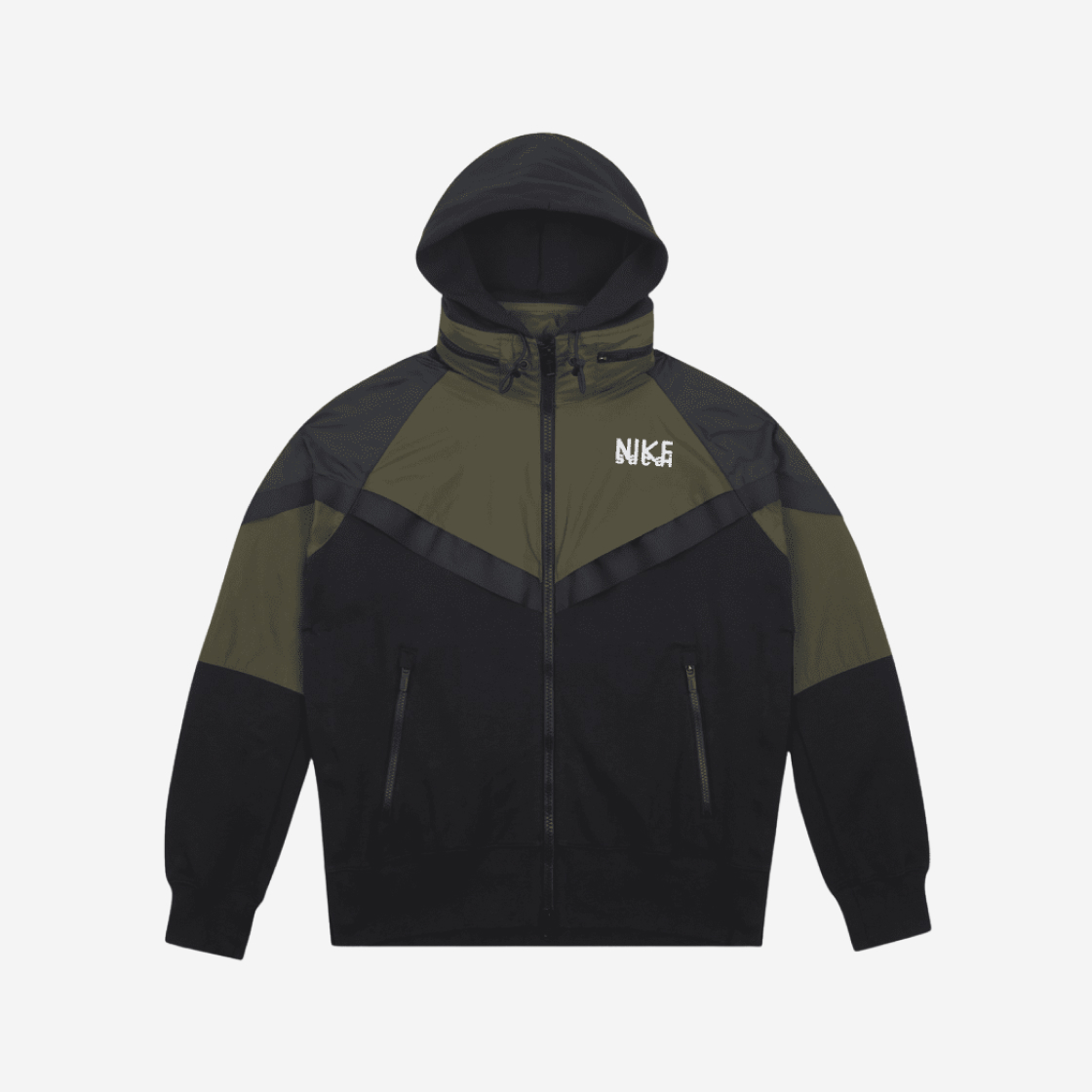나이키 x 사카이 NRG 풀 집업 후드 카고 카키 블랙 - 아시아 | Nike | KREAM