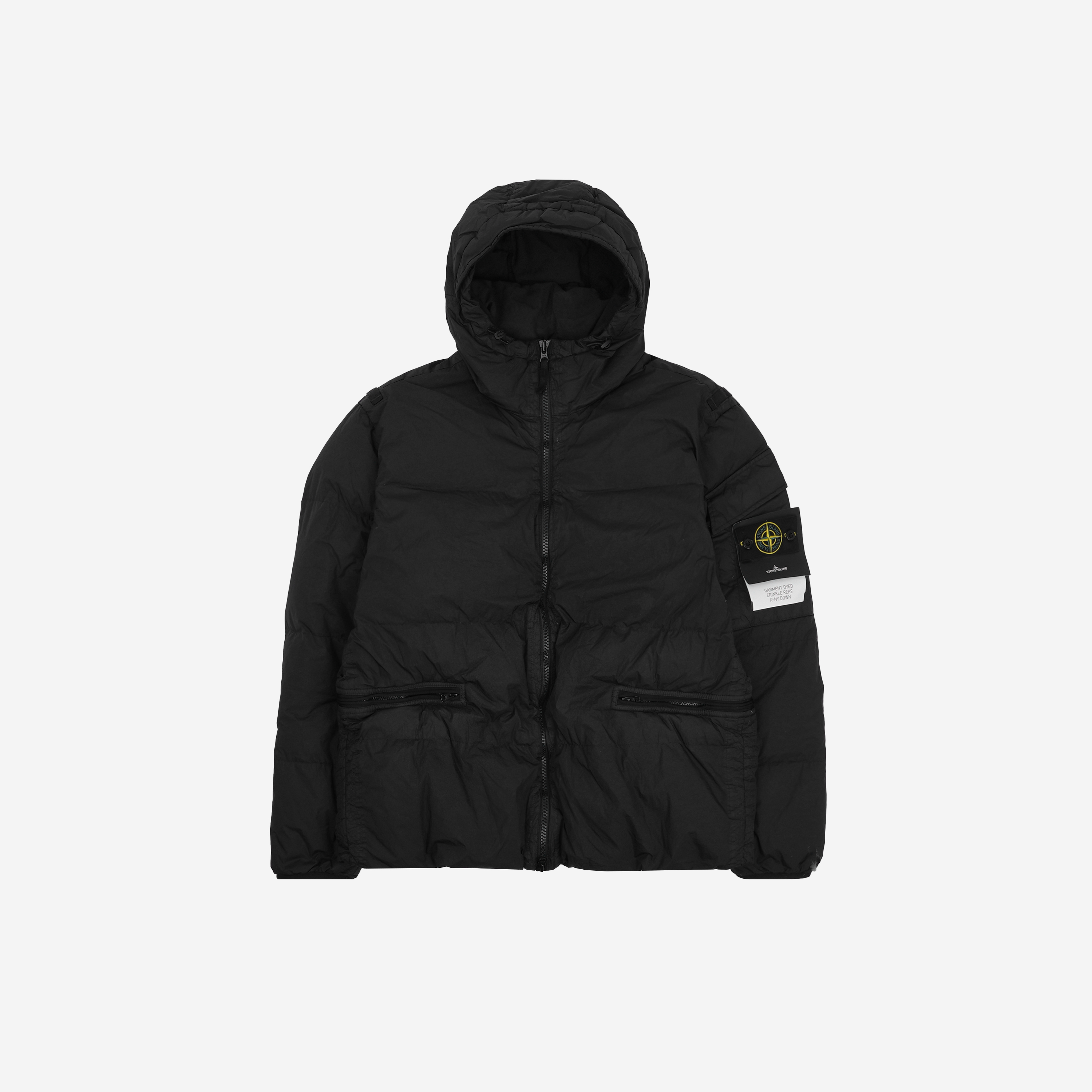 스톤 아일랜드 40223 가먼트 다이드 크링클랩스 다운 자켓 블랙 - 22FW | KREAM