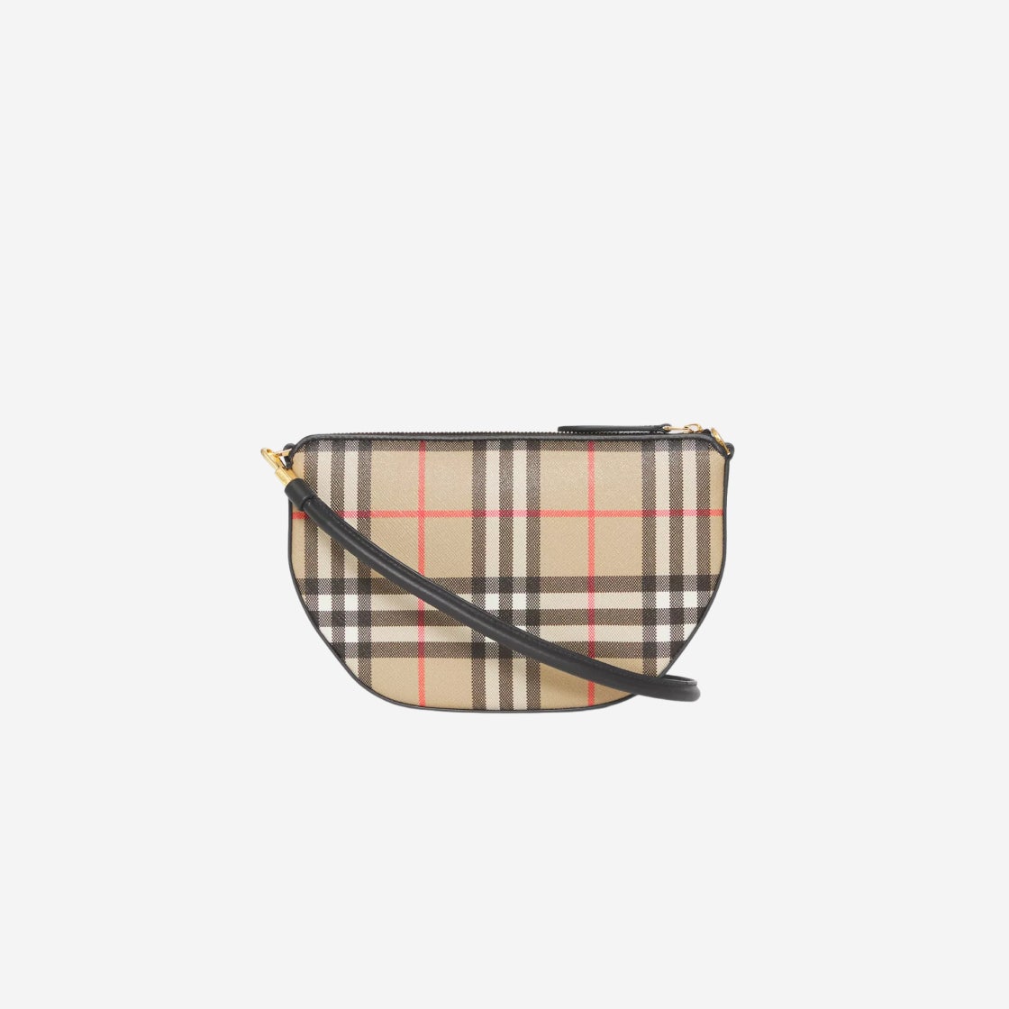 버버리 빈티지 체크 레더 올림피아 파우치 아카이브 베이지 Burberry Kream