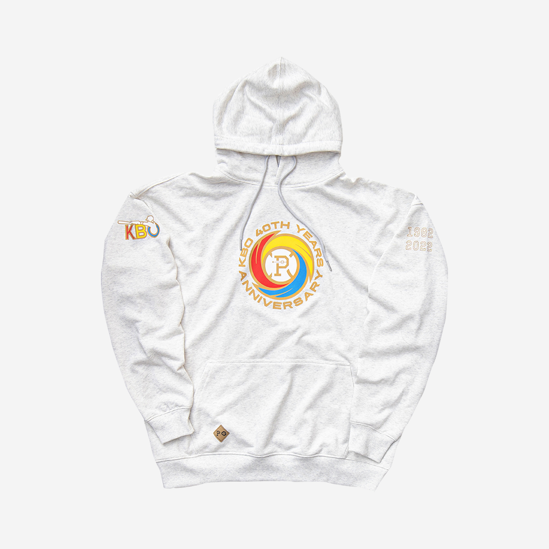 오버더피치 x KBO 40주년 엠블럼 루즈핏 후드 라이트 멜란지 | Over The Pitch | KREAM