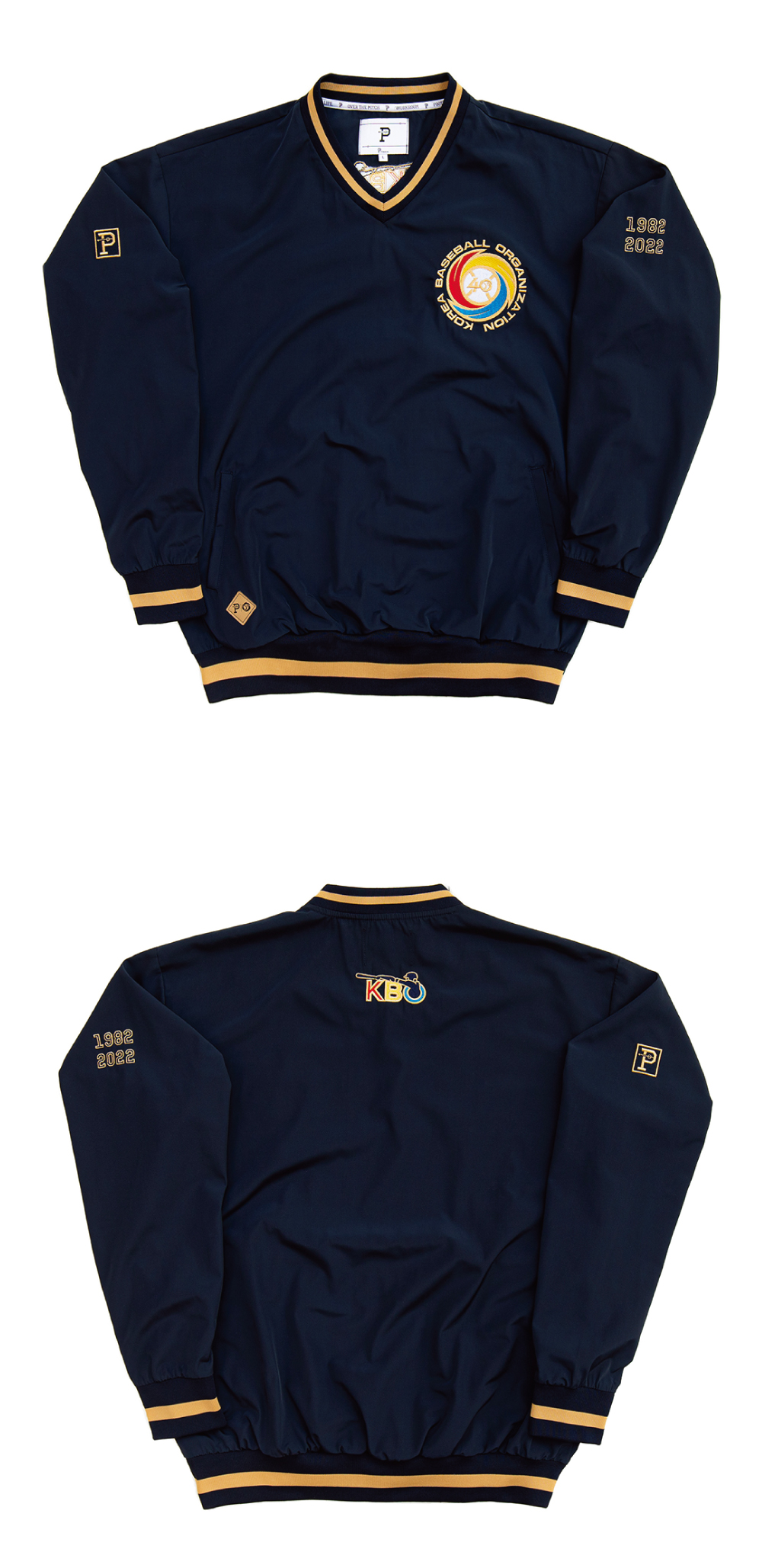 오버더피치 x KBO 40주년 우븐 스웨트 탑 네이비 | Over The Pitch | KREAM