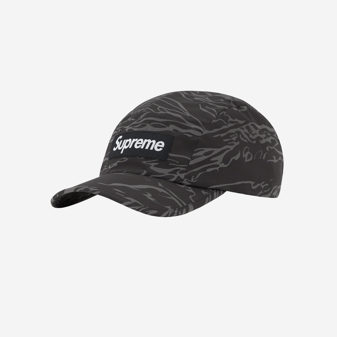 슈프림 타이거 카모 리플렉티브 캠프캡 블랙 - 22FW | Supreme | KREAM