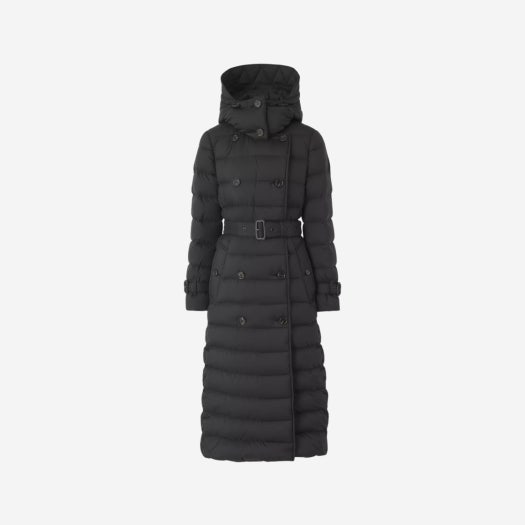 W 버버리 디테처블 후드 다운 필 코트 블랙 Burberry Kream