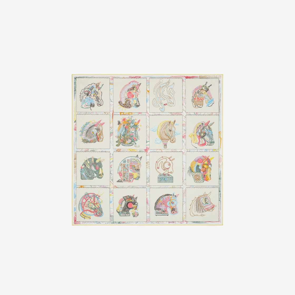 (W) 에르메스 체바로스코프 스카프 90 나크레 베르 멀티꼴로르 | Hermes | KREAM