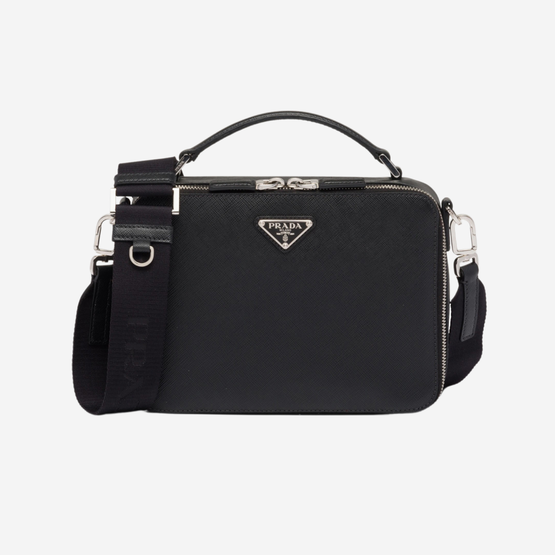 프라다 사피아노 레더 브리크 백 블랙 | Prada | KREAM