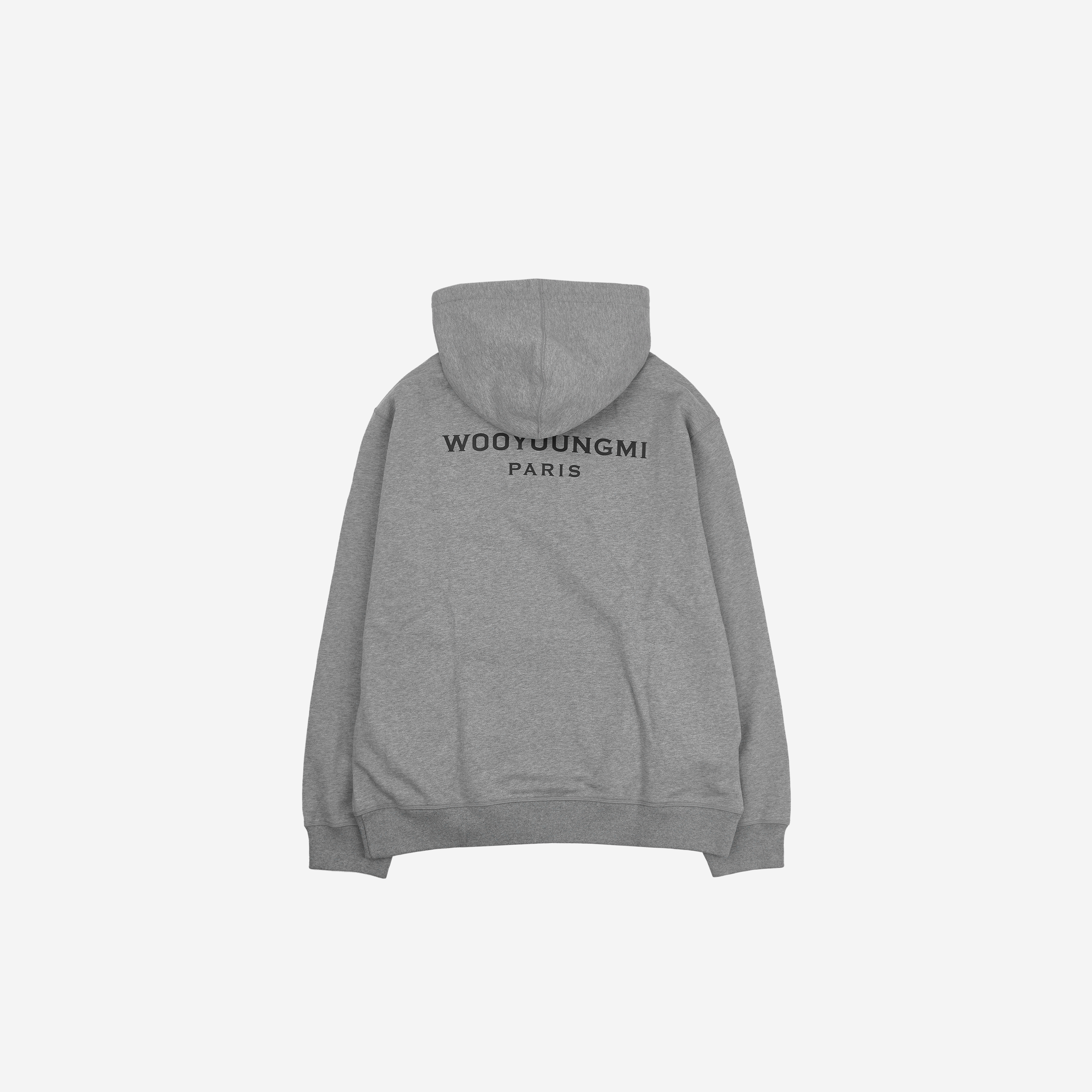 우영미 코튼 블랙 백로고 후드 그레이 - 22FW | KREAM