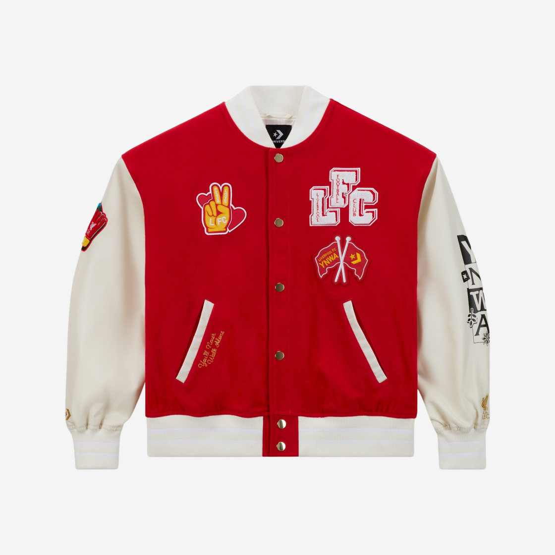 컨버스 x 리버풀 FC 우븐 바시티 자켓 토마토 | Converse | KREAM
