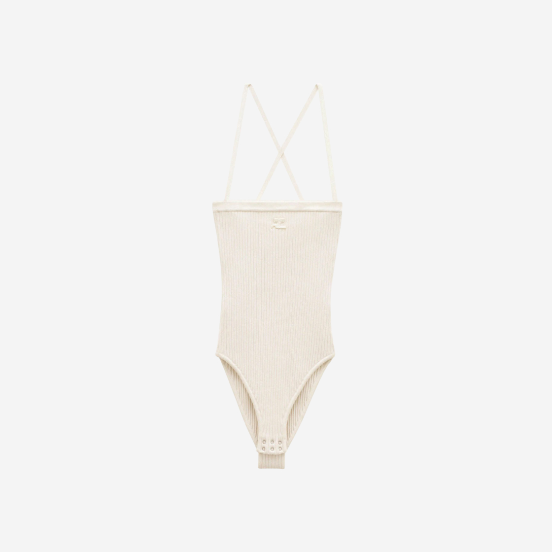 (W) 꾸레쥬 스트랩 크로스 바디수트 화이트 | Courreges | KREAM